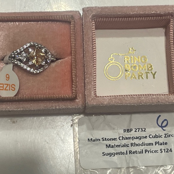 Bomb Party | Jewelry | Bomb Party Champagne Cz Triple Band Sz6 Nwt ...